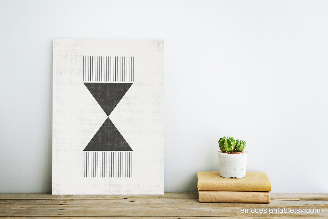 Minimalist Black & White Poster Geometric Black White Wall | Etsy