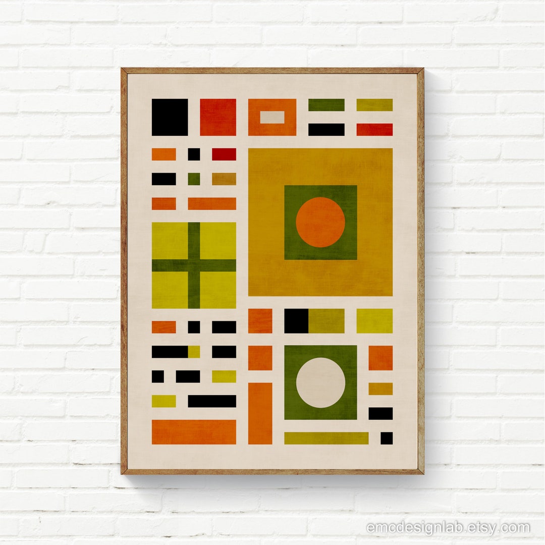 Geometric Mid-century Modern Print, Modern Wall Art, MCM Wall Art ...