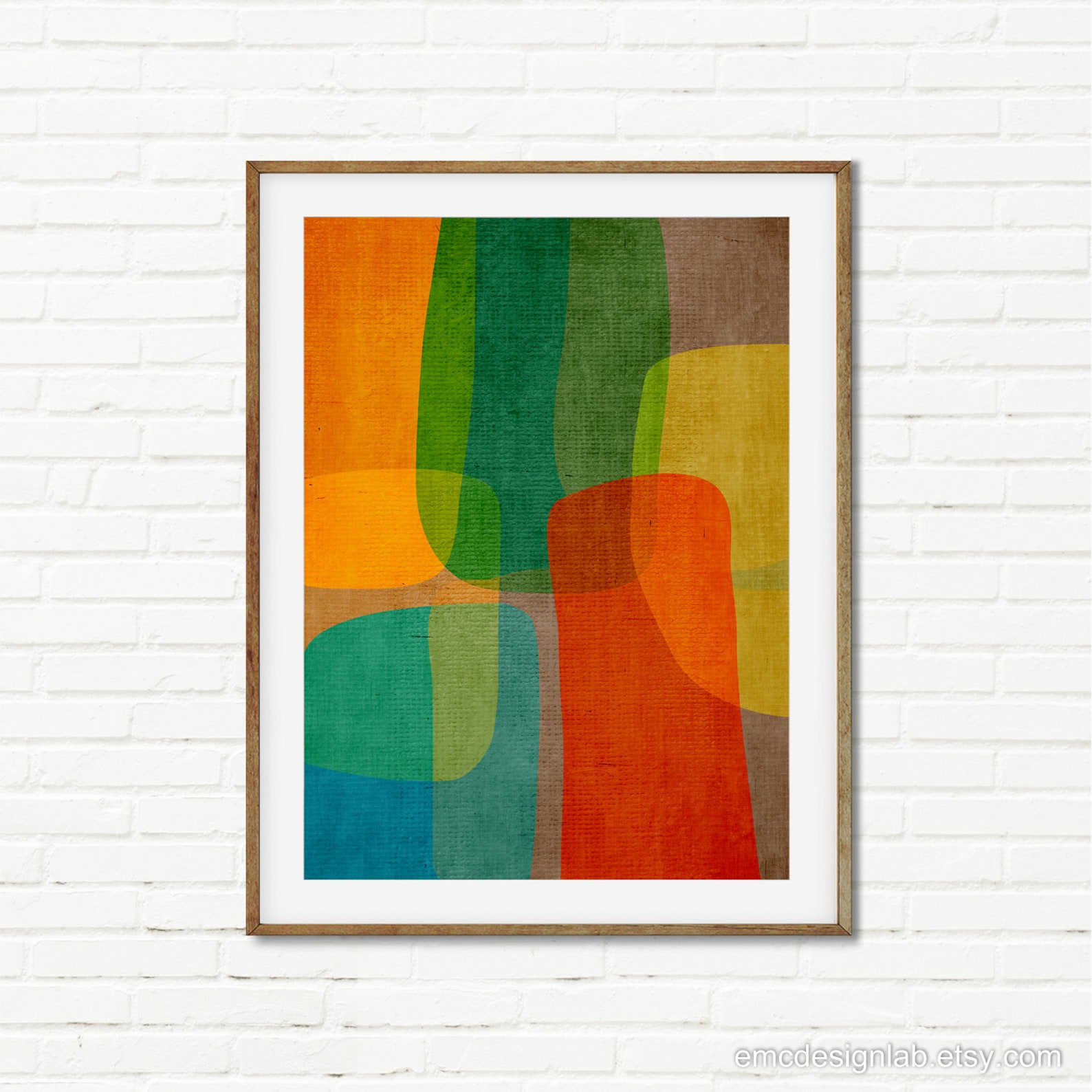 Abstract Colorful Print, Mid-century Modern Print, MCM Abstract Wall ...
