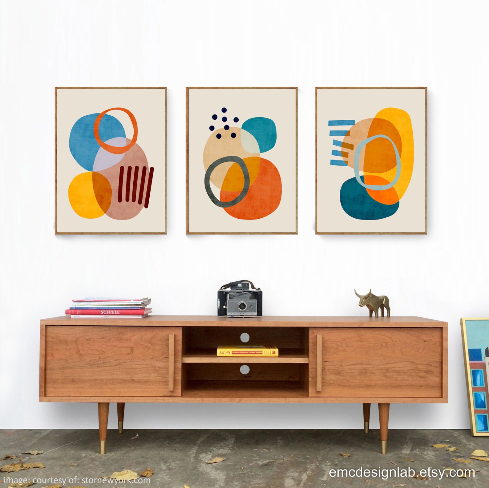 Abstract Modern Colorful Exclusive Wall Art Print Yellow Blue | Etsy