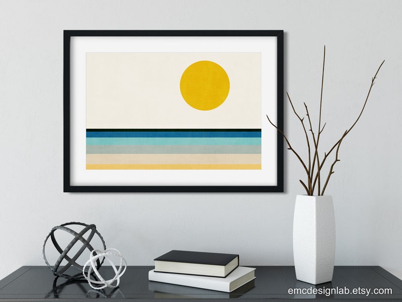 Abstract Sea Sun Beach Poster Horizontal 30x40 Abstract - Etsy