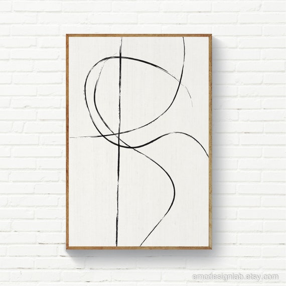 Minimalist Line Art Mid-Century Modern Abstract Minimalist | Etsy