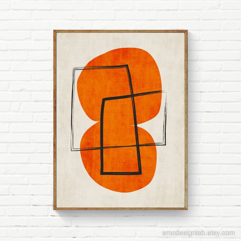 Orange Abstract Art - Etsy
