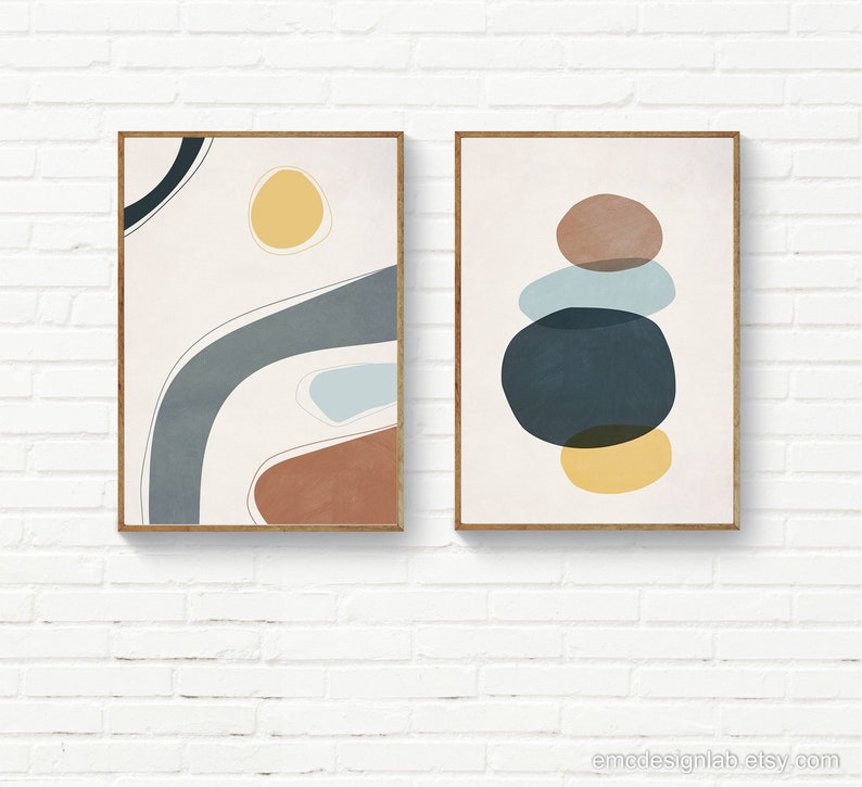 Abstract Minimalist Shapes Wall Art Abstract Prints Instant | Etsy