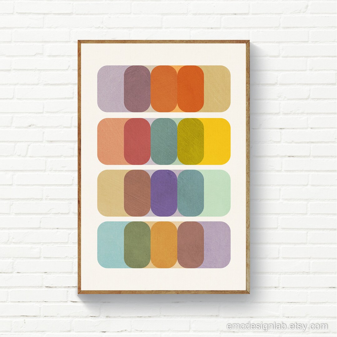 Mid-century Modern Colorful Wall Art MCM Nursery Print. - Etsy