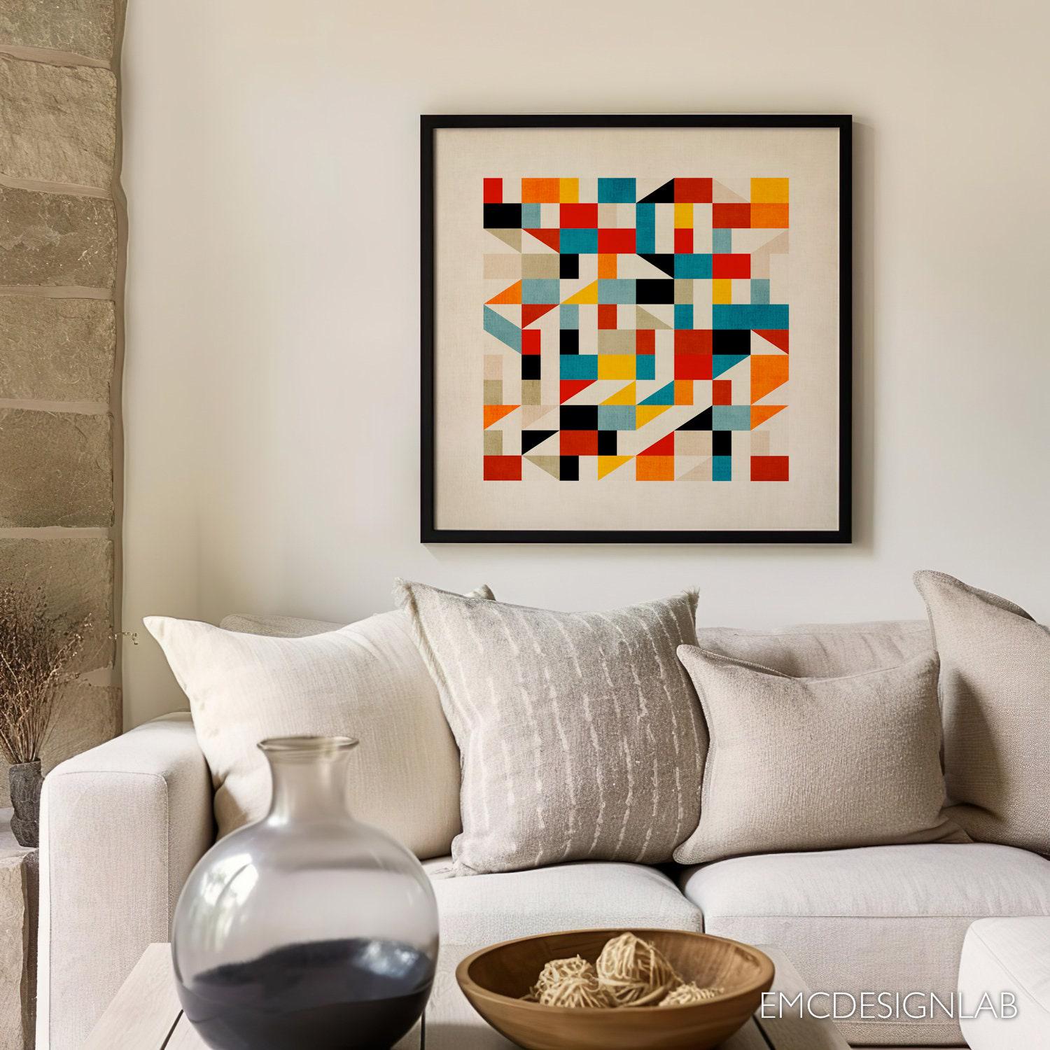 Square Geometric Art Print Modern Colorful Bold Artwork - Etsy