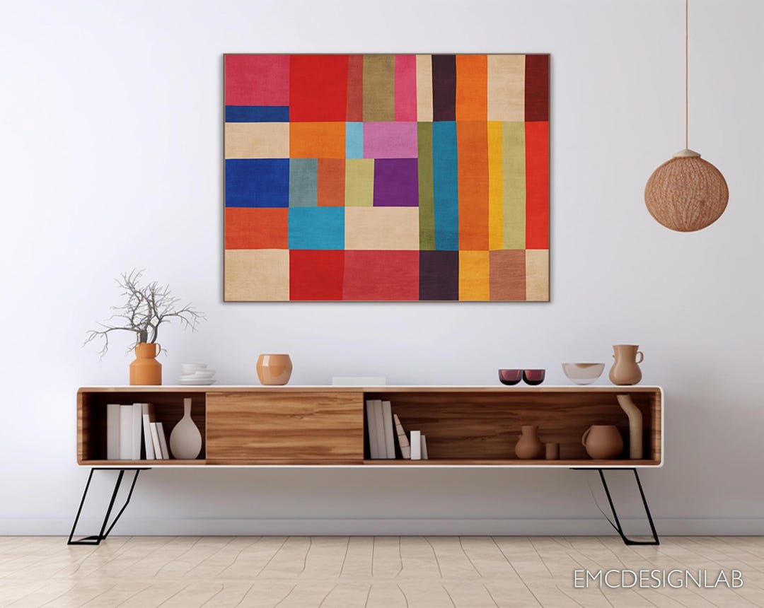 Bold Color Blocks Modern Design Artwork: Colorful Geometric Abstract ...