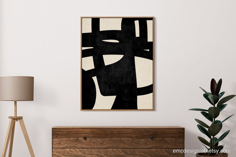 Black Bold Modern Wall Art Print, Exclusive Digital Painting Artwork ...