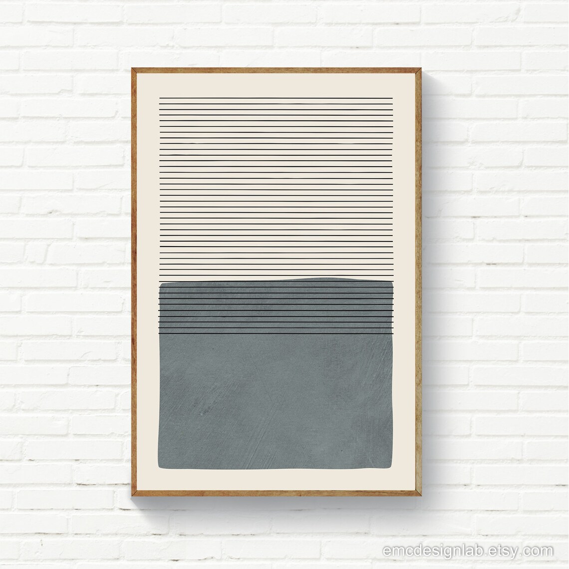 Gray Color Block Wall Art Minimalist Lines Print Gray Wall | Etsy