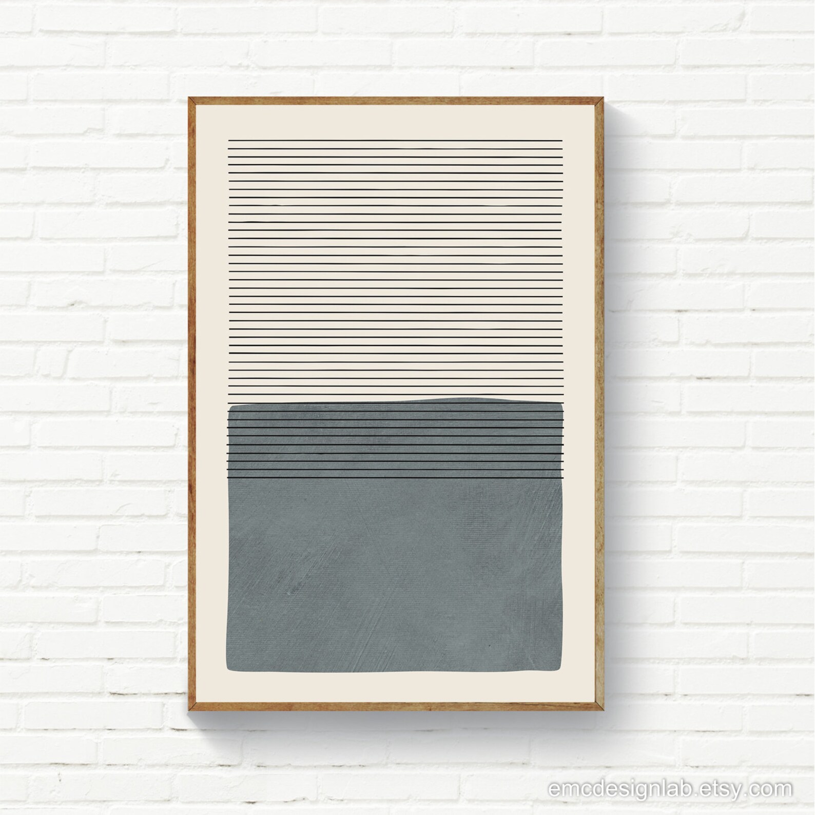 Gray Color Block Wall Art Minimalist Lines Print Gray Wall | Etsy