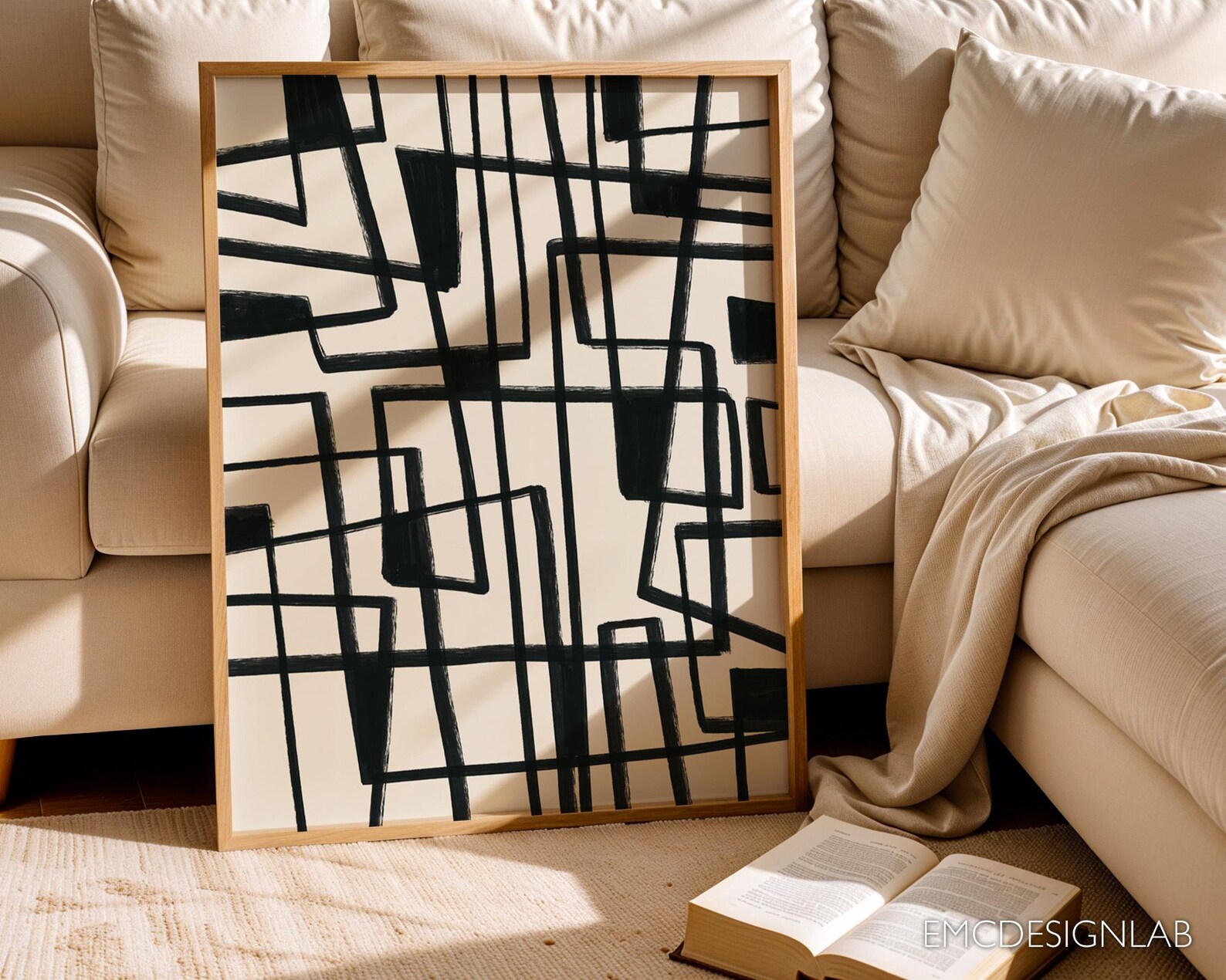 Black & White Line Art, Minimalist Wall Art, Abstract Lines Print, Bold ...
