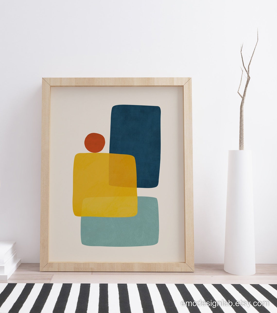 Colorful MCM Wall Art, Modern Abstract Print, Mid-century Colorful ...