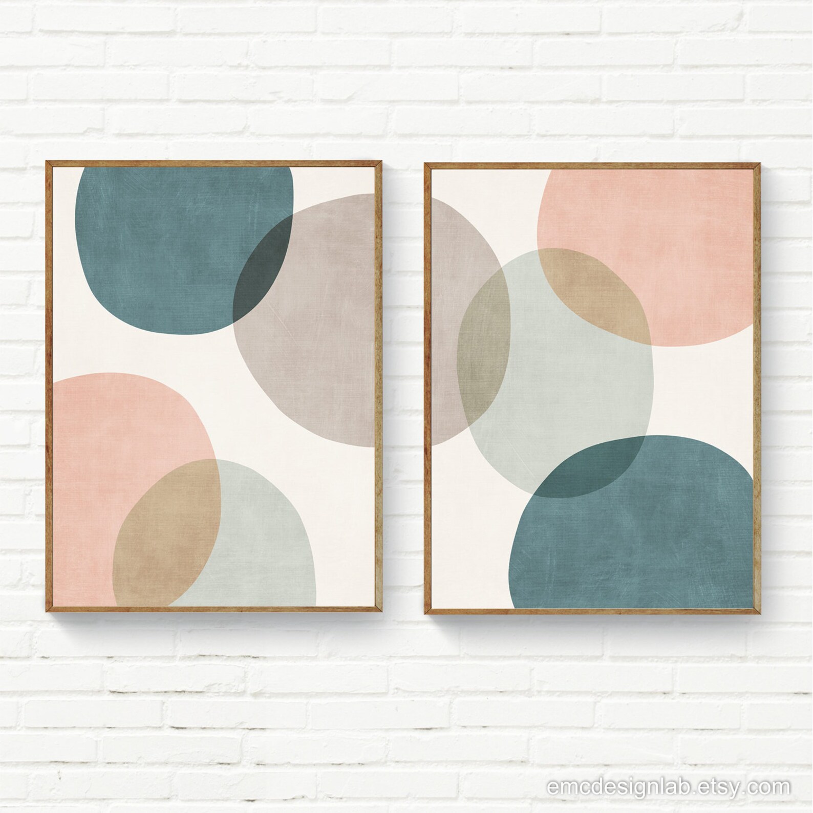 Abstract Circles Wall Art Stylish Bedroom Prints Organic - Etsy