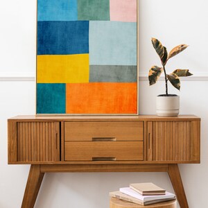 Modern Color Block Wall Art, Minimalist Abstract Art, Simple Colorful ...