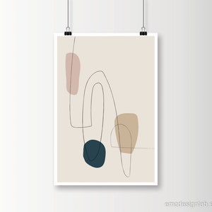 Beige Abstract Line Art Minimal Line Art Simple Wall Art - Etsy