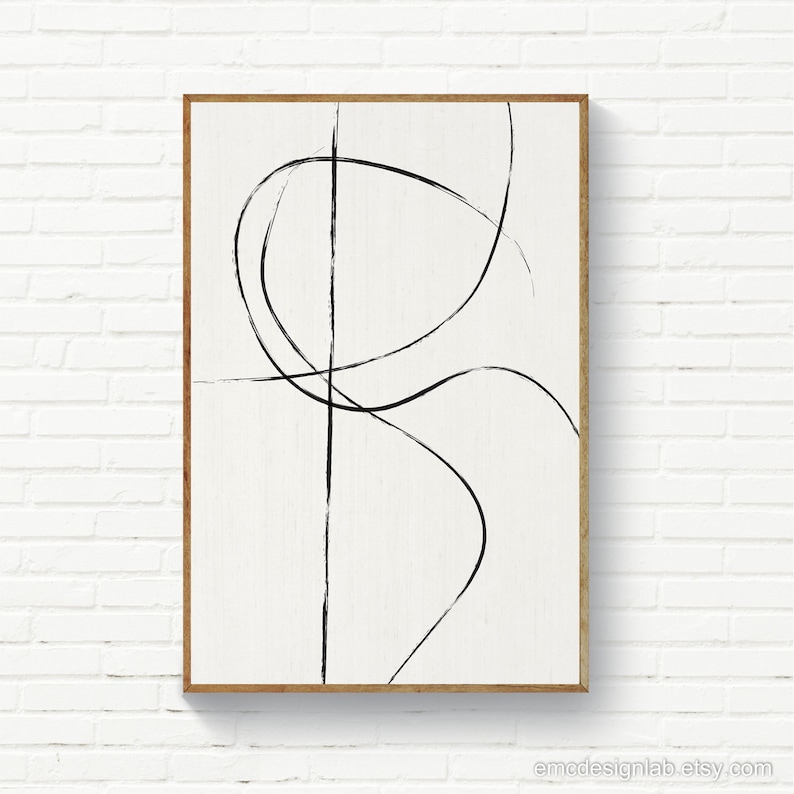 Set of 3 Line Art Prints Black & White Abstract Line Art Set - Etsy