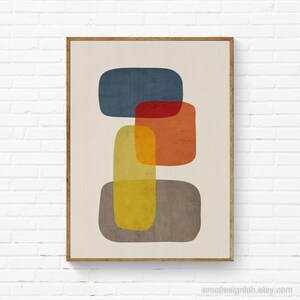 Set of 2 Mid-century Modern Abstract Art, Set of 2 Modern Organic ...