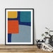 Yellow Blue Orange Teal Mid-century Modern Abstract Print - Etsy