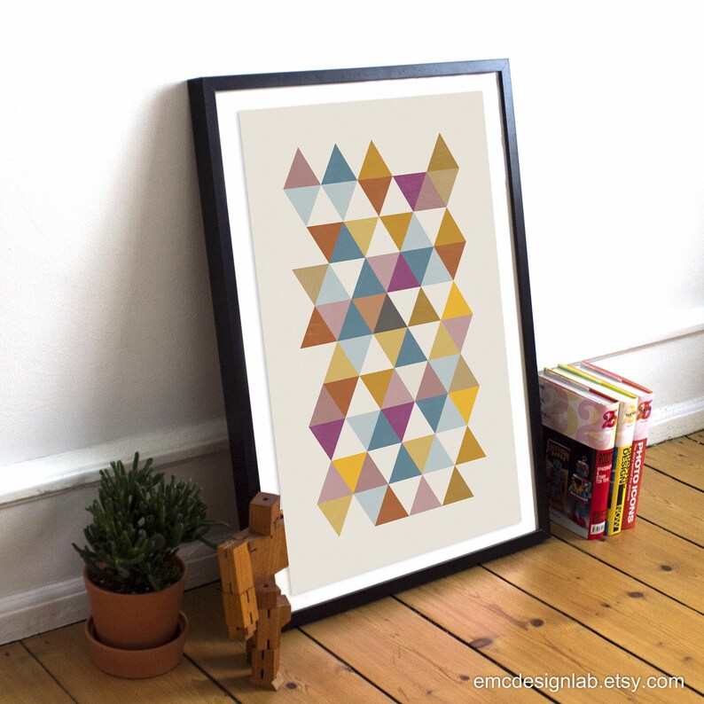 Colorful Triangle Wall Art Nursery Decor Playroom Wall Art - Etsy