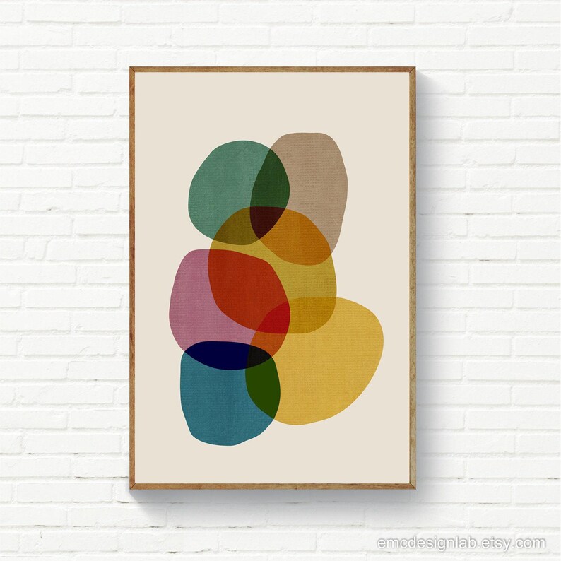 Colorful Modern Print, Mid-century Poster, Modern Living Room, Print ...