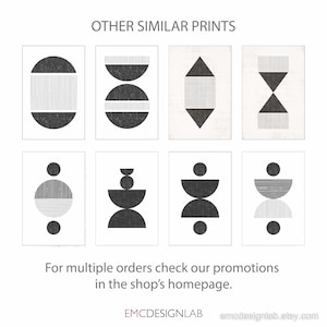 Minimalist Black & White Poster, Geometric Black White Wall Art ...