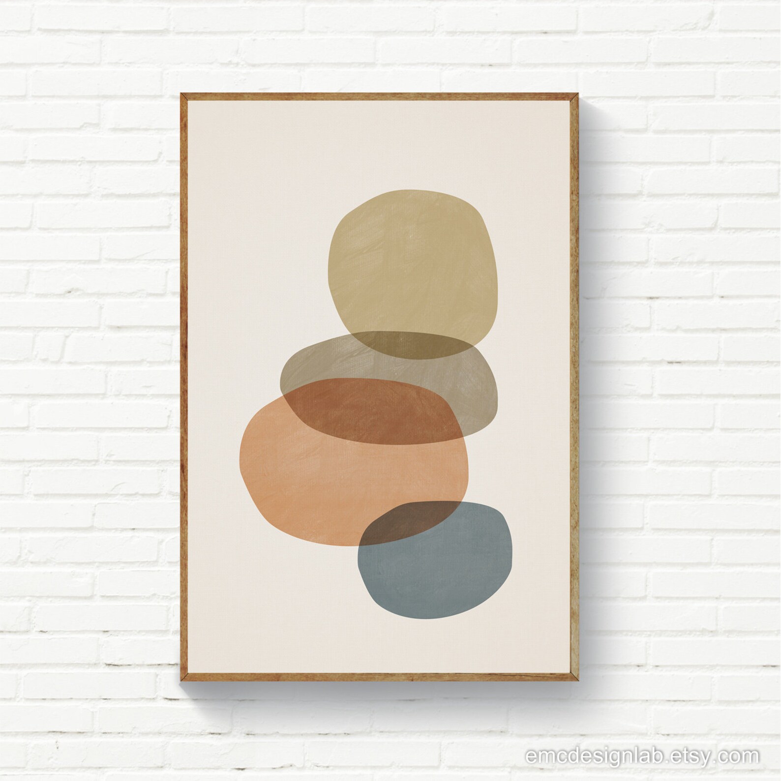 Abstract Neutral Wall Art, Neutral Colors Wall Art Print, Organic Shape ...