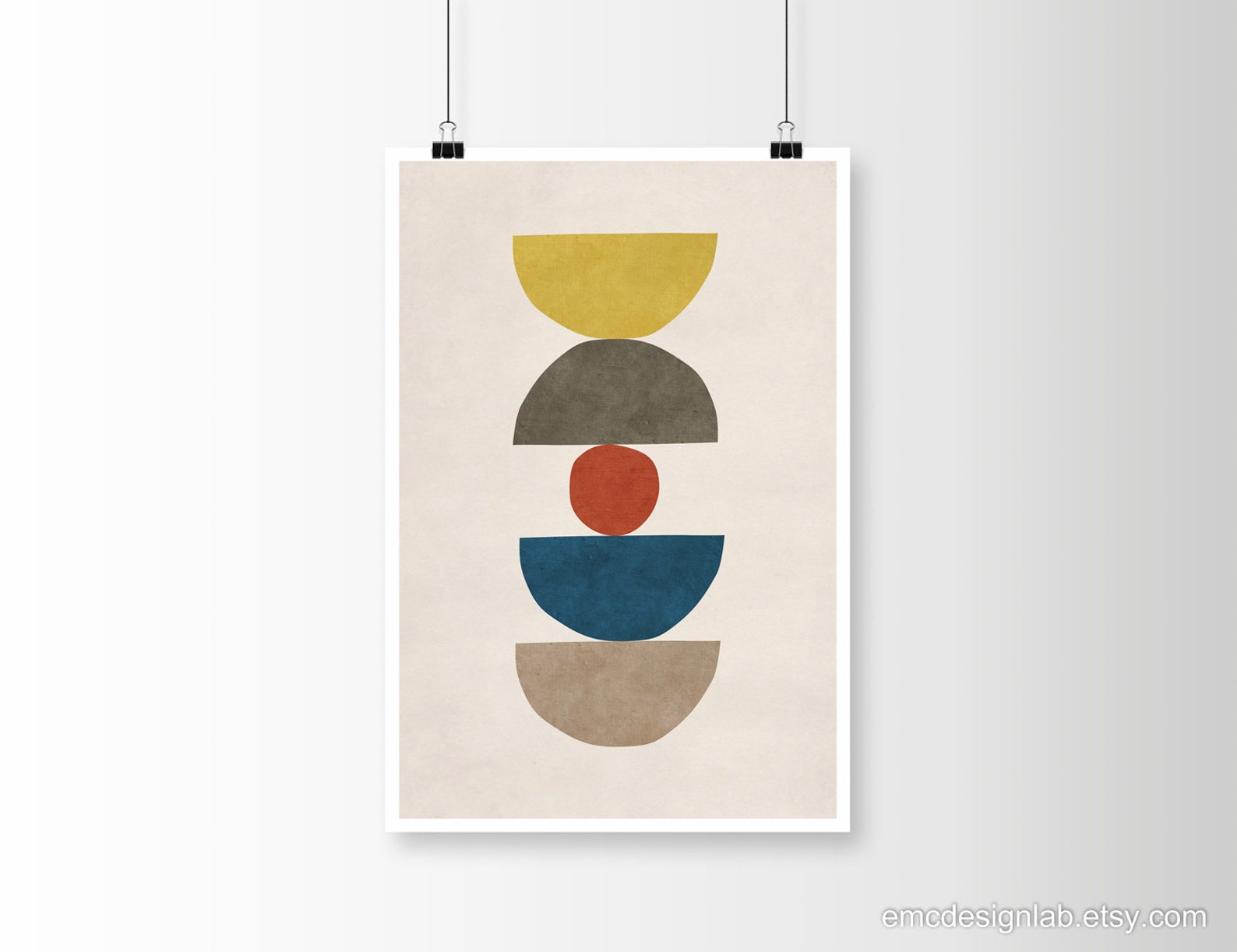 Mid Century Modern Living Room Print Abstract Half Moon - Etsy