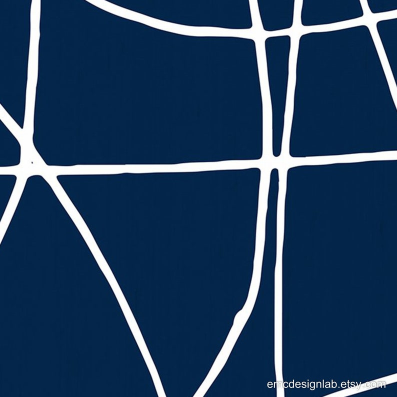 Minimalist Navy Blue Print Minimal Wall Art White Line Art - Etsy