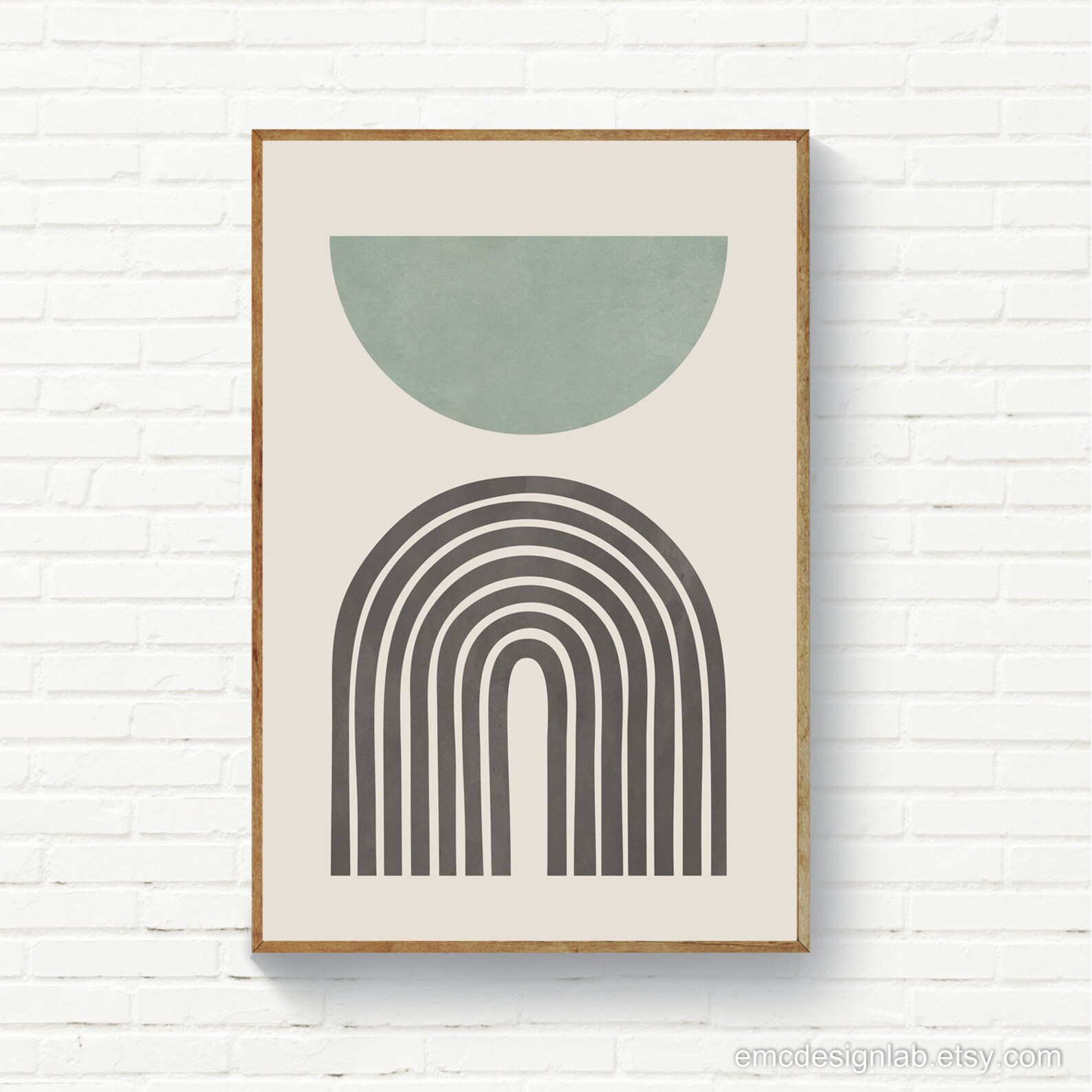 Minimalist Rainbow Wall Art Light Blue/green Semicircle Gray - Etsy