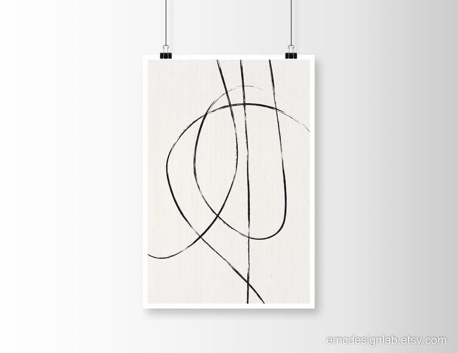 Minimalist Abstract Wall Decor, Minimalist Line Art, Minimalist Giclee ...
