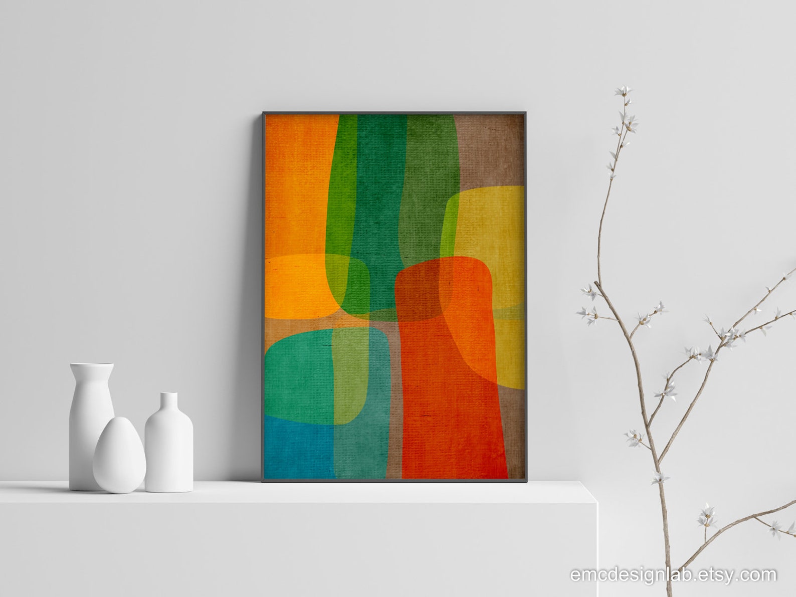 Abstract Colorful Print Mid-century Modern Print MCM - Etsy
