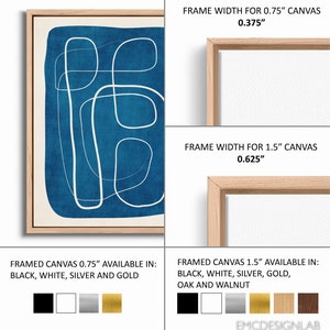 Deep Blue Line Art Print Minimalist Exclusive Wall Art Canvas Available ...