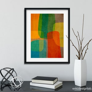 Abstract Colorful Print, Mid-century Modern Print, MCM Abstract Wall ...