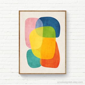 Colorful Abstract Art Print / Nursery Playful Happy Prints / Modern MCM ...