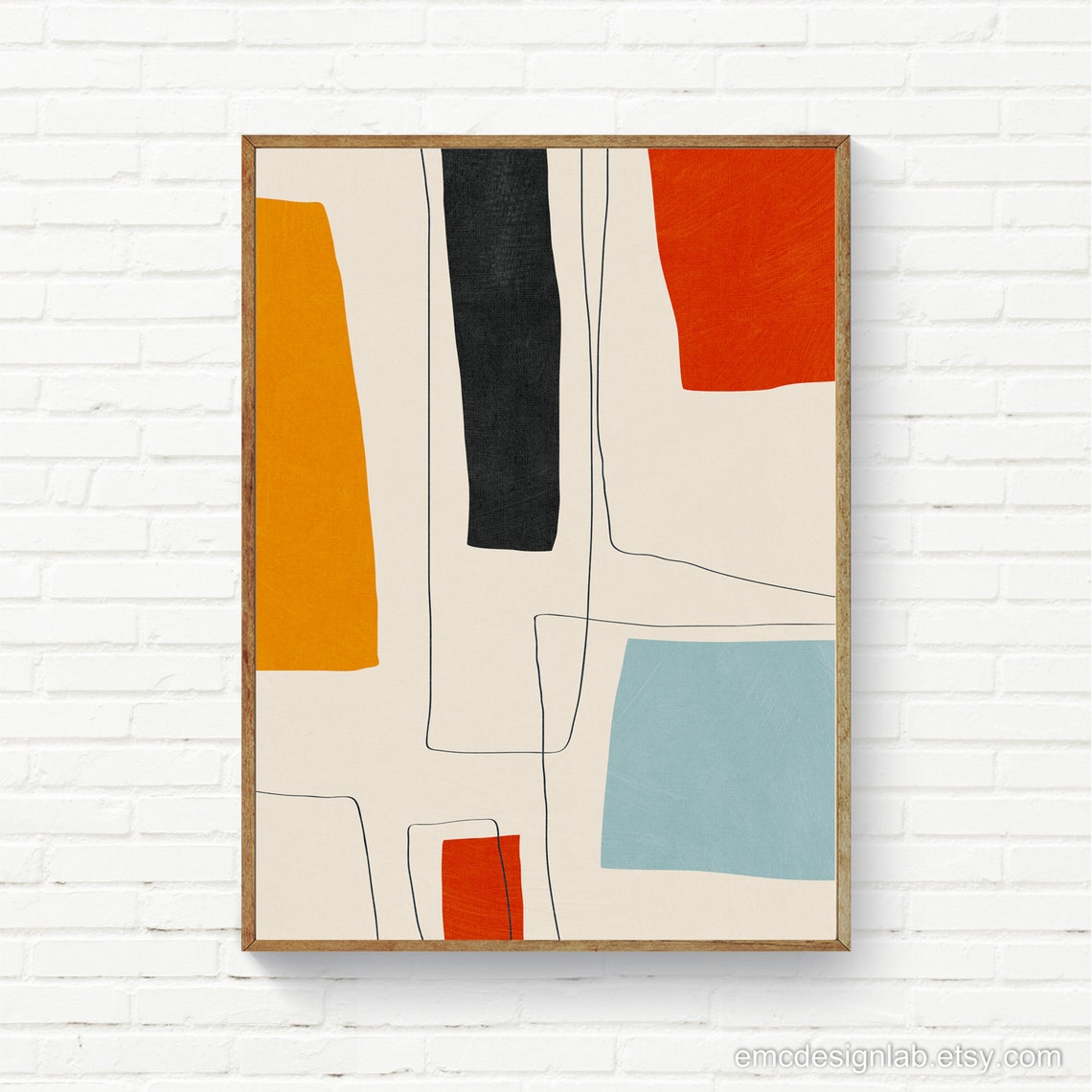 Set of 2 Mid-century Modern Prints Set of 2 Colorful | Etsy