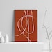 Minimalist Burnt Orange Rust Line Art Line Art Print Boho - Etsy