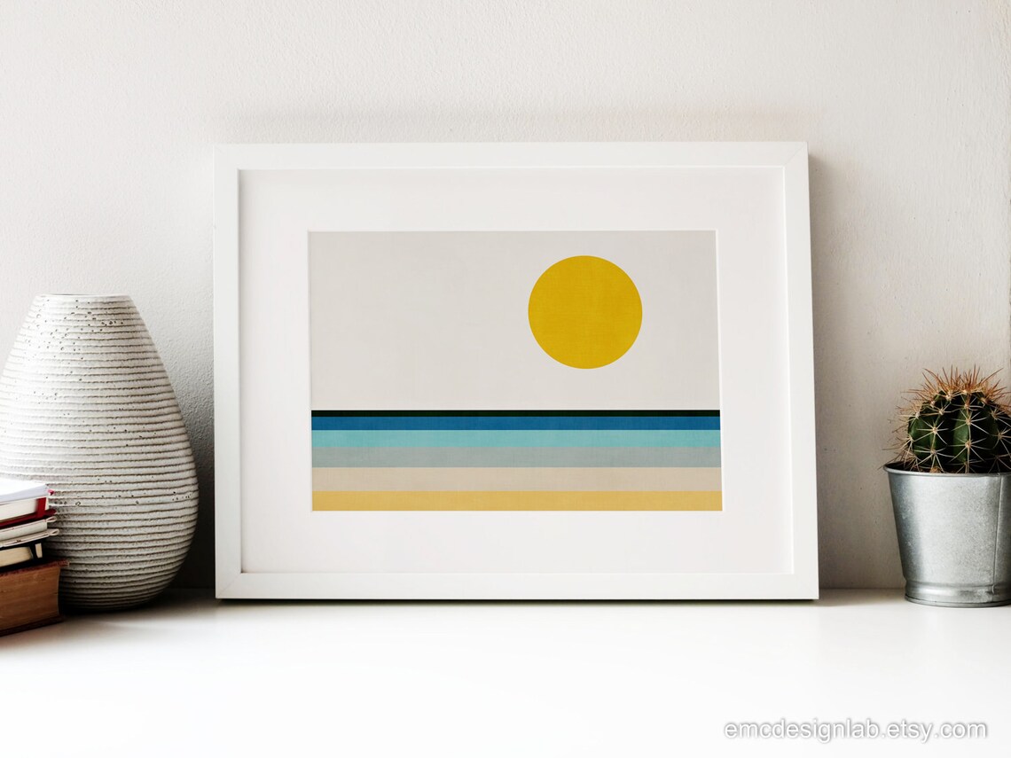 Abstract Sea Sun Beach Poster Horizontal 18x24 Abstract | Etsy