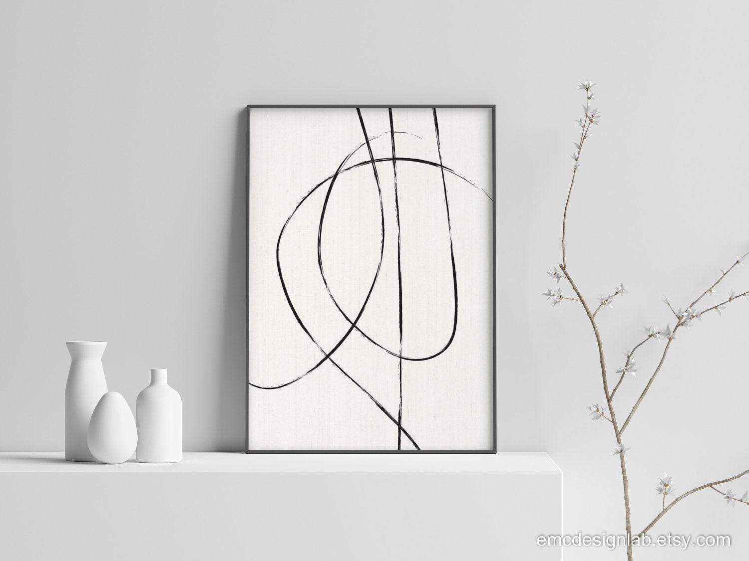 Minimalist Abstract Wall Decor, Minimalist Line Art, Minimalist Giclee ...