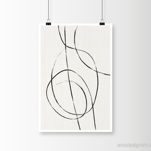 Abstract Large Size Line Art, Minimalist Printable Line Art, Mid ...