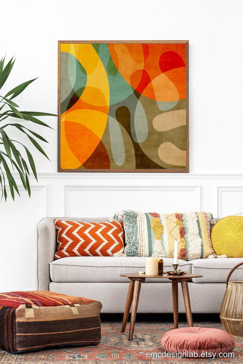 Abstract Square Colorful Art Print Digital Painting Square Abstract Art ...