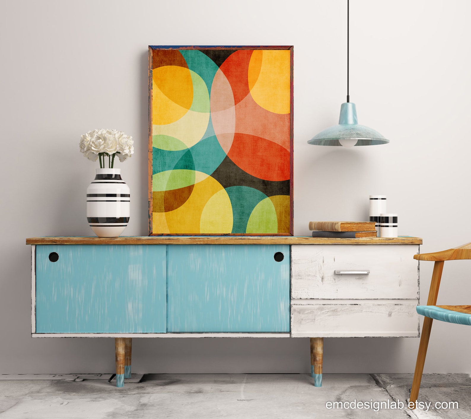 Bold Colorful Original Wall Art Multicolored Circles Modern - Etsy