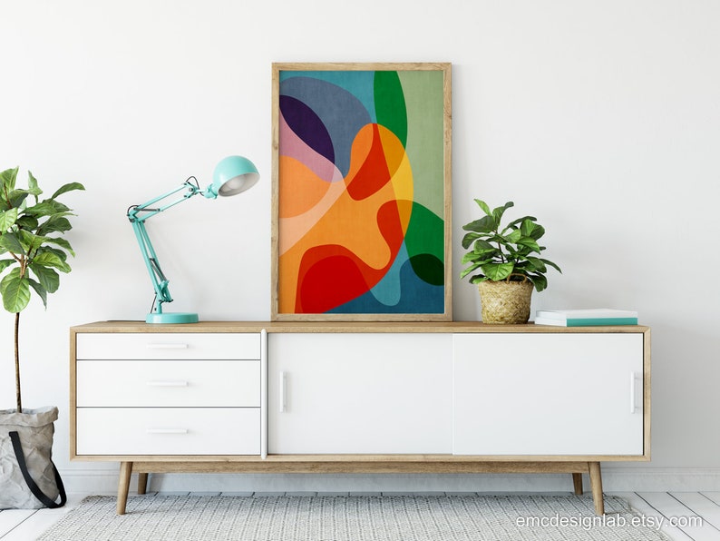 Colorful Modern Art Vibrant Colors Abstract Print Colorful - Etsy