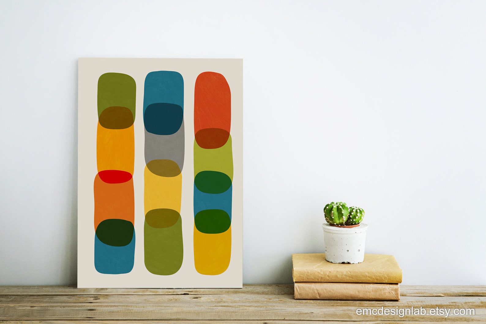 MCM Colorful Print Original Wall Art Modern Abstract Modern - Etsy