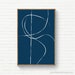 Line Art Navy Blue Print, Abstract Minimalist Wall Art Print, Line Art ...