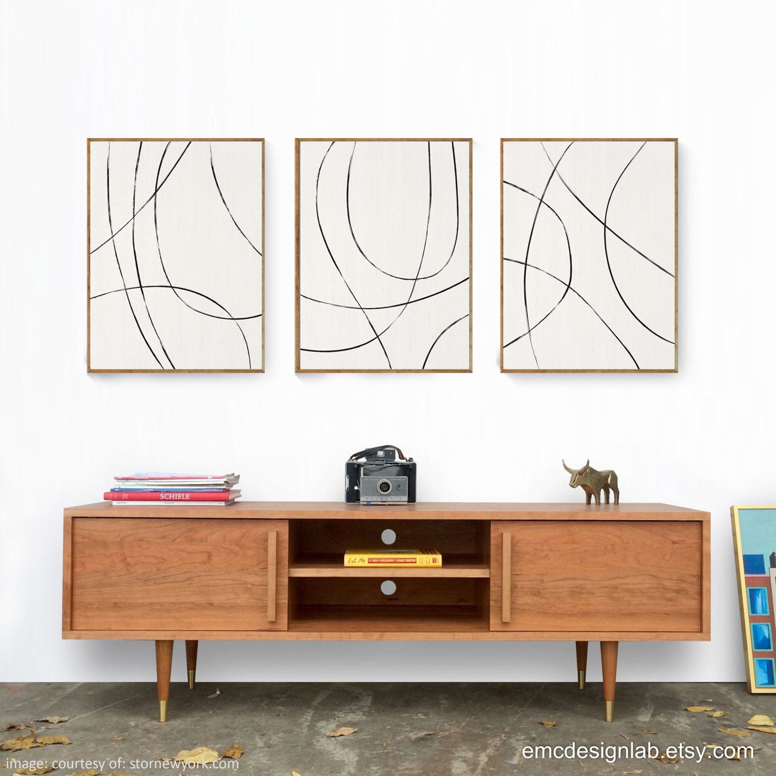 Minimalist Line Art Wall Art Set of 3, Black & White Minimal Print Set ...