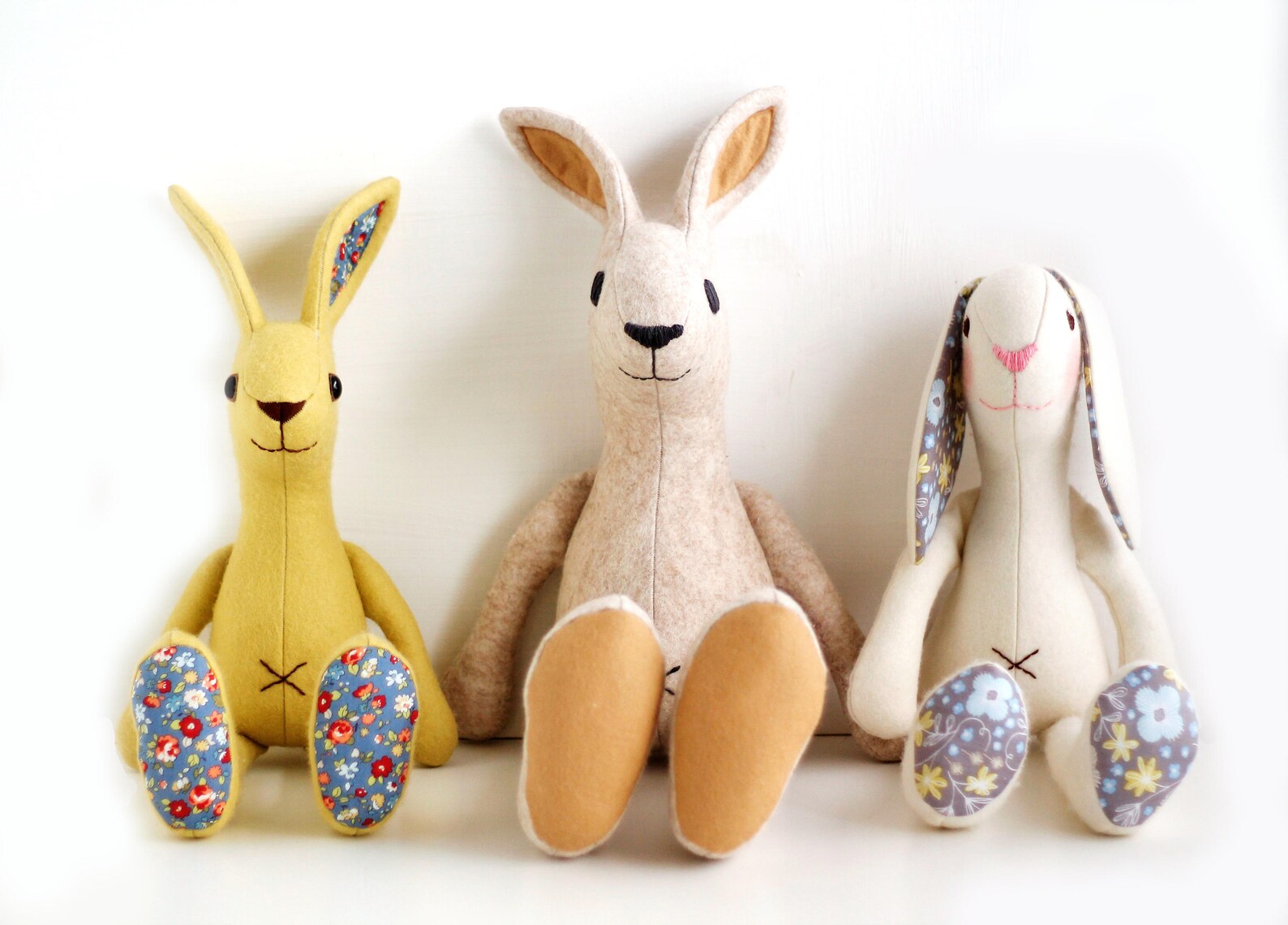 Bunny Rabbit Sewing Pattern Bundle From Left to Right Floppy | Etsy UK