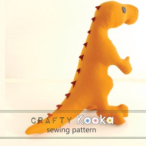 Stuffed Animal Sewing Pattern, T-rex Dinosaur Plush Sewing Pattern ...
