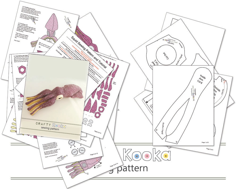 Squid Plush Stuffed Animal Sewing Pattern Pdf for Instant | Etsy