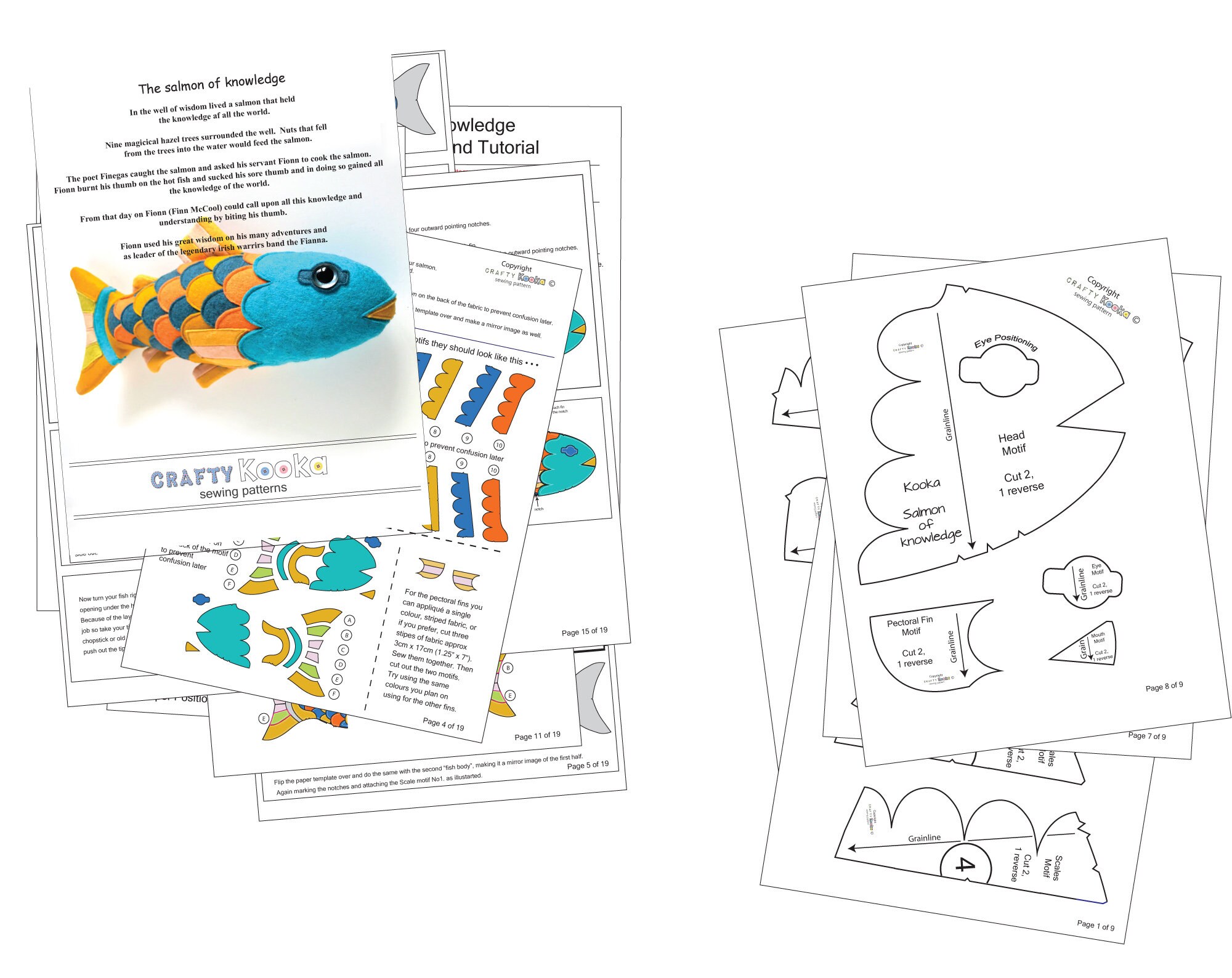 Magical Salmon Fish Sewing Pattern Craft Project Instant - Etsy UK