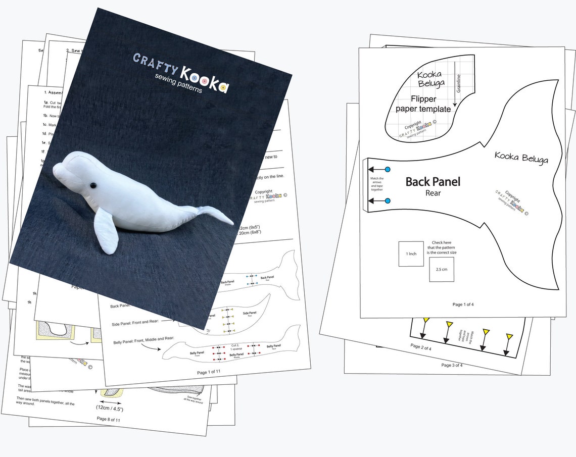Beluga Whale Plush Sewing Pattern Pdf Download With Detailed - Etsy ...